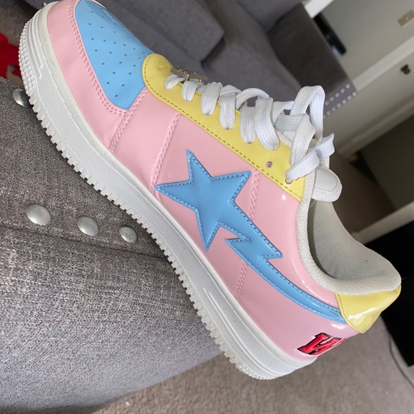 Bape | Shoes | Bapesta Low M Shark Face Pink | Poshmark